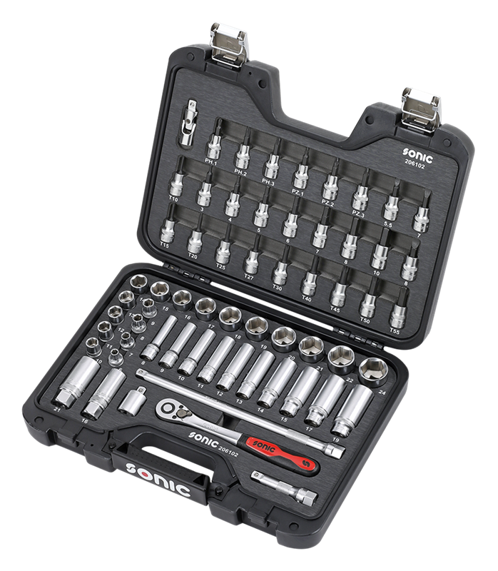 Socket & bitsocket set 3/8'' 61pcs BMCS — GarageTools.com.au